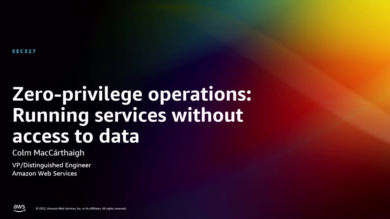 Zero-privilege operations: Running services without access to data ...